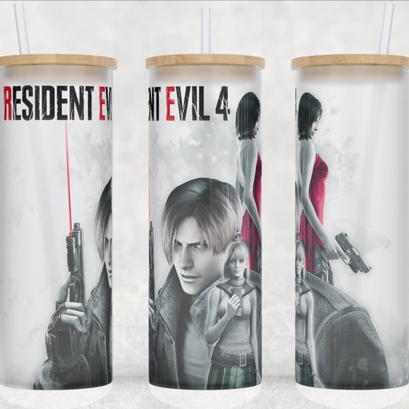 Handmade | Dining | Frosted Glass Resident Evil 4 Leon Ada Ashley ...
